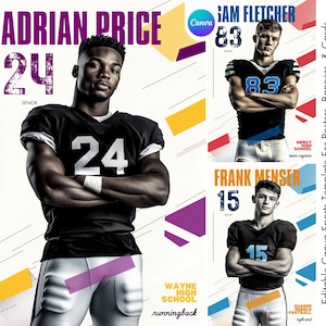 6 Football Canva Template Bundle | for Senior Night Sports Posters ...