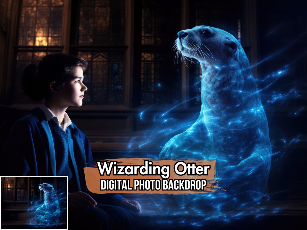 Magic Wizard's Otter Patronus Digital Backdrop | Magical Digital Photo ...