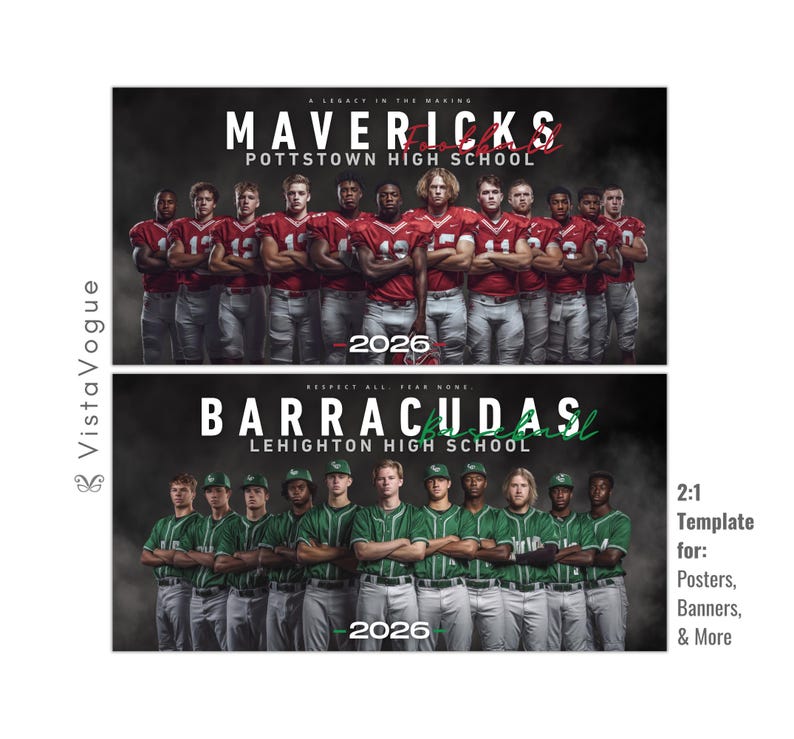 9 Sports Banners Canva Template Bundle | Team Poster Templates ...