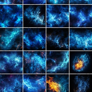 20 Blue Fire Backgrounds | Digital Backdrops for Portrait & Sports ...