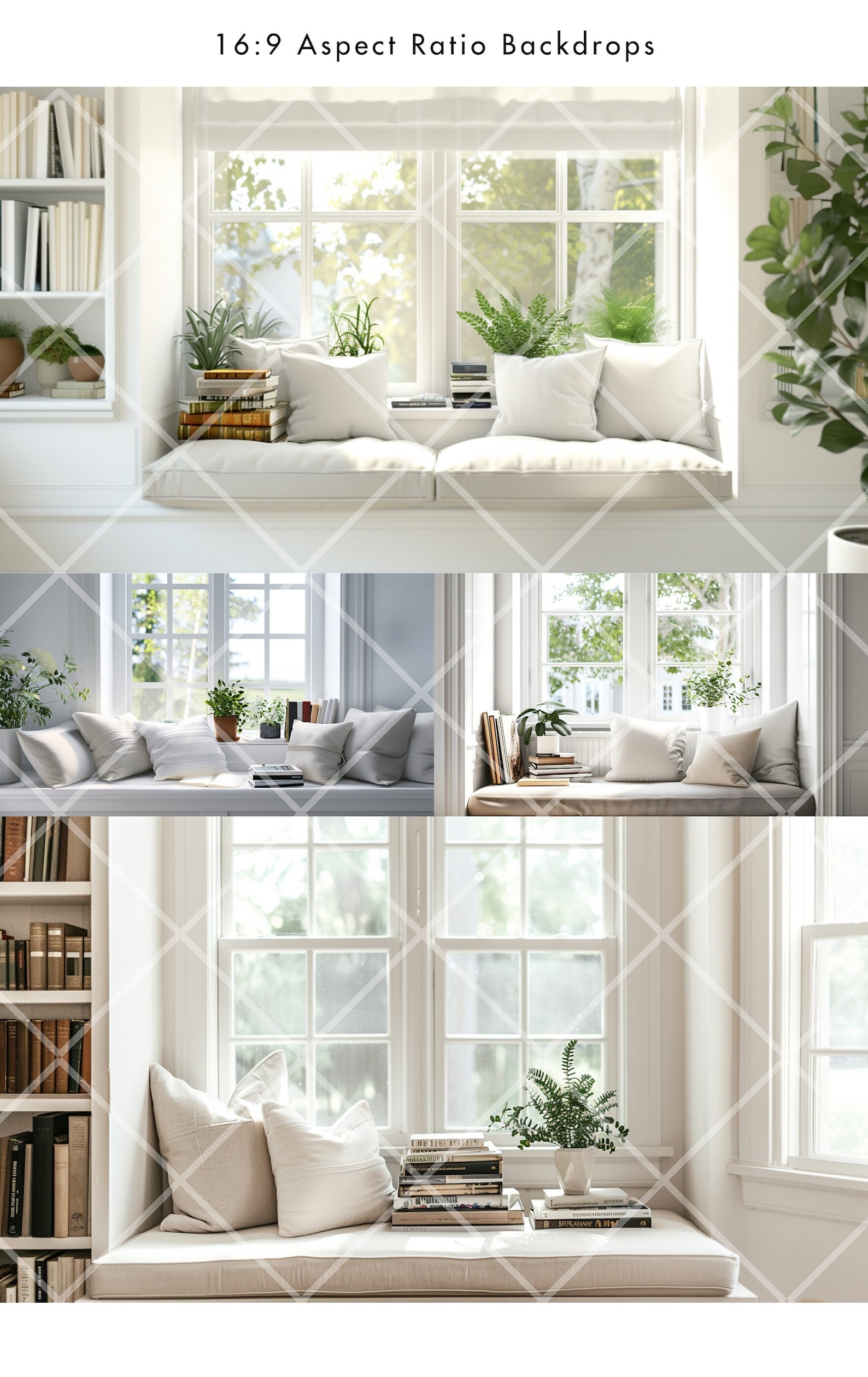 4 Zoom Virtual Background Modern Home Office Backdrops Elegant Window ...