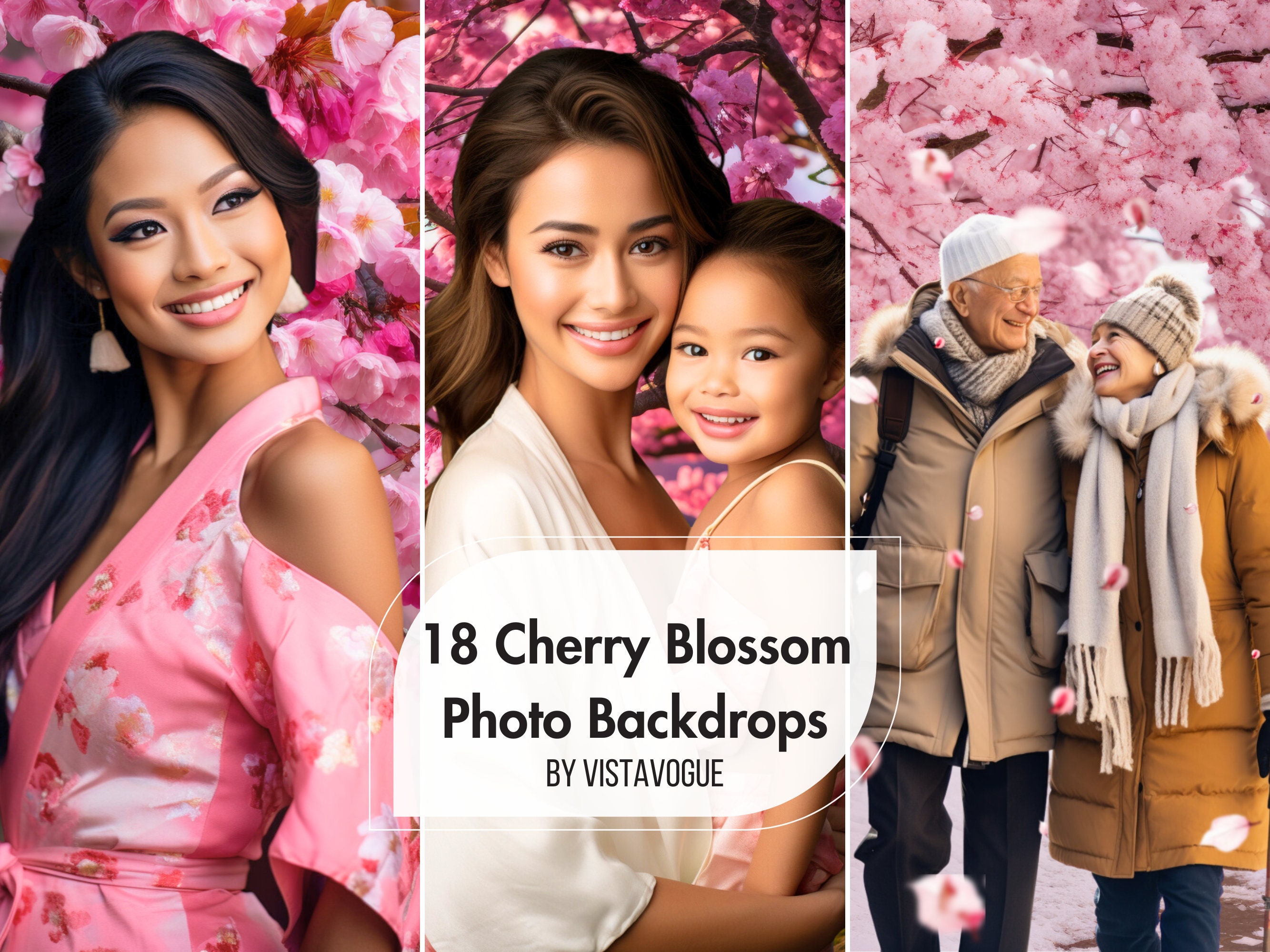 18 Cherry Blossom Digital Backdrops: DIY Photography, Blossom Photo Art ...