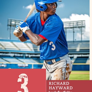 Baseball Card & Poster Canva Template | Baseball Background for Sports ...