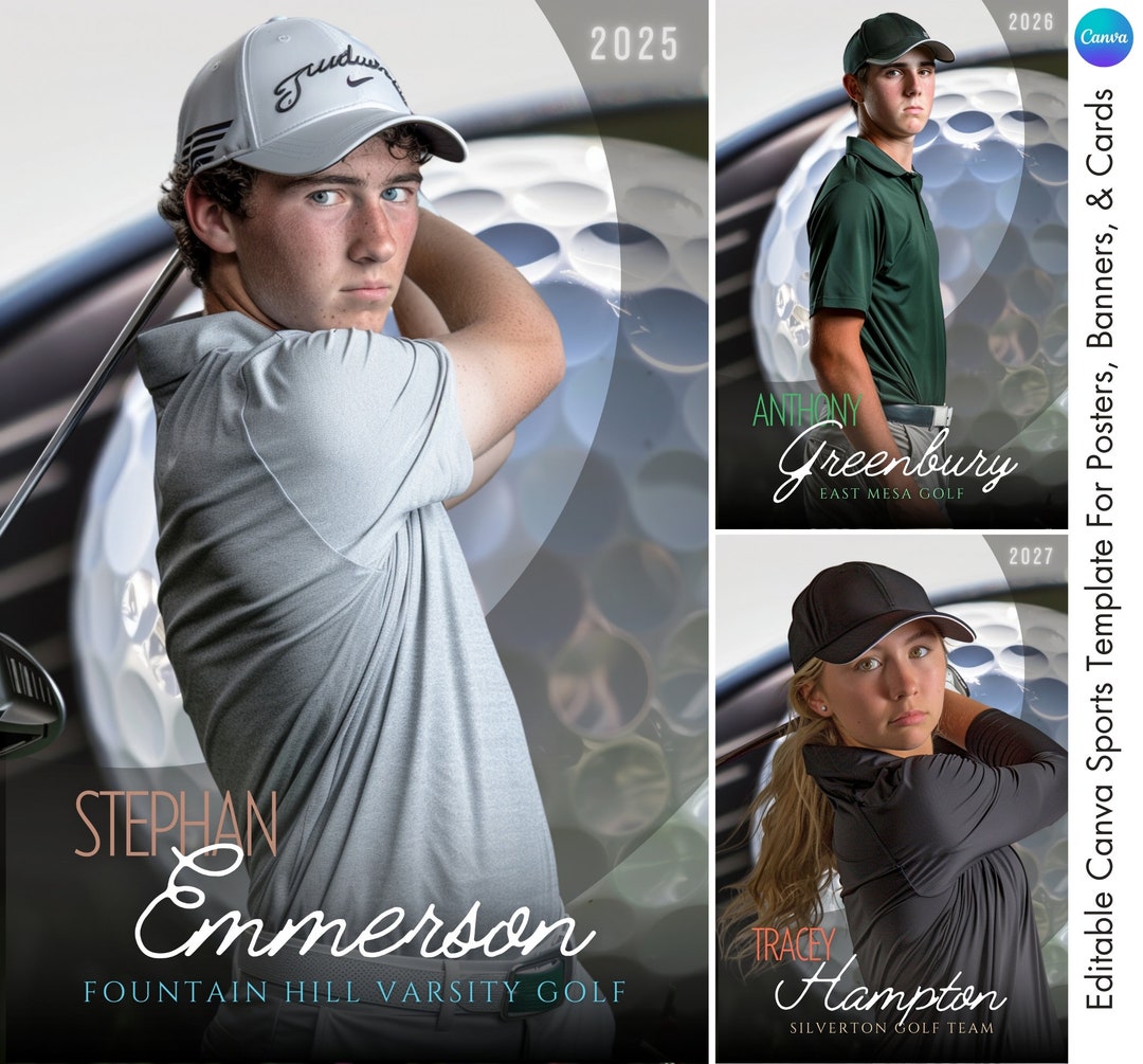 Golf Poster & Banner Canva Template | Golf Backdrop for Custom Sports ...