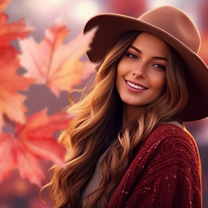 22 Fall Backdrops & Photo Overlays | Digital Autumn Forest Background ...