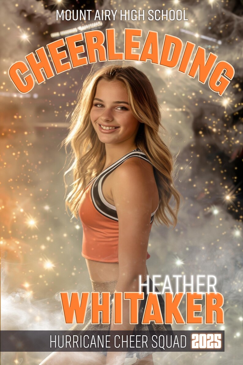 Cheerleader Photoshop Template | for Cheer & Dance Banner, Senior ...