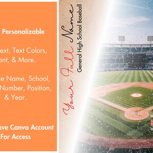 Baseball Canva Template | for Baseball Photo, Baseball Card, Senior ...