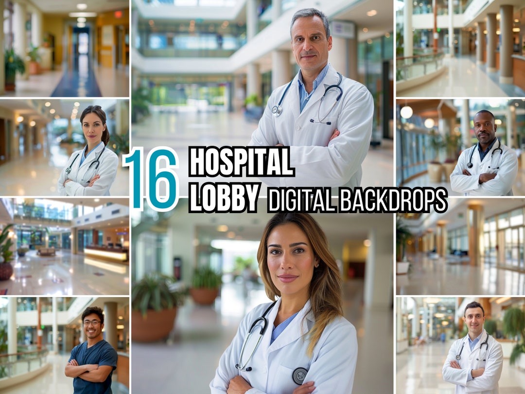16 Modern Hospital Lobby Digital Backdrops for Business Headshots ...