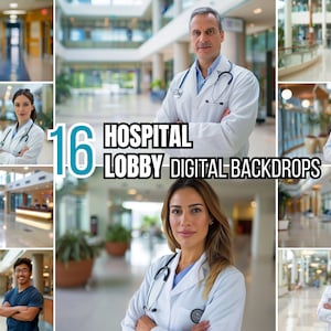 16 Modern Hospital Lobby Digital Backdrops for Business Headshots ...