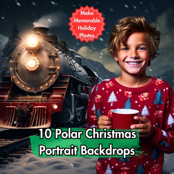 Polar Express Digital Backdrops - Etsy