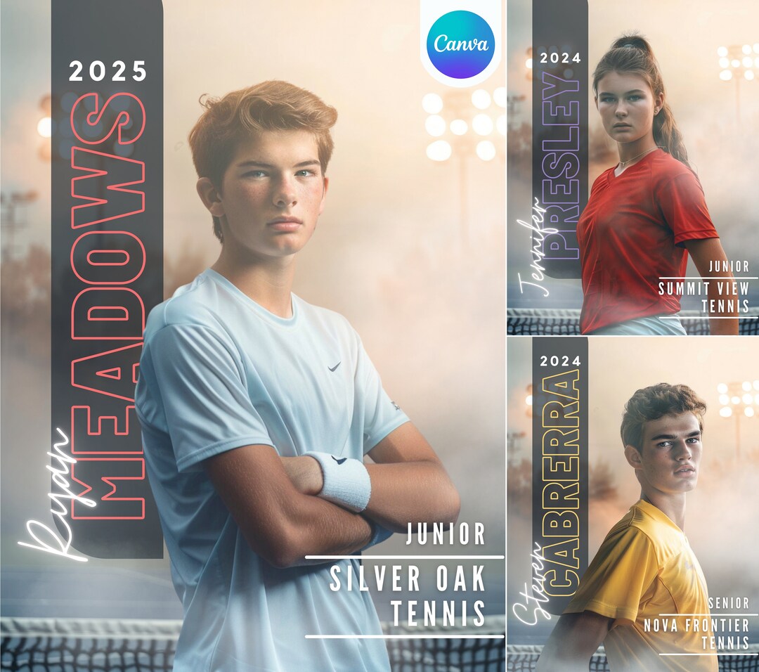 Tennis Poster Canva Template | Senior Sports Poster, Senior Banner ...