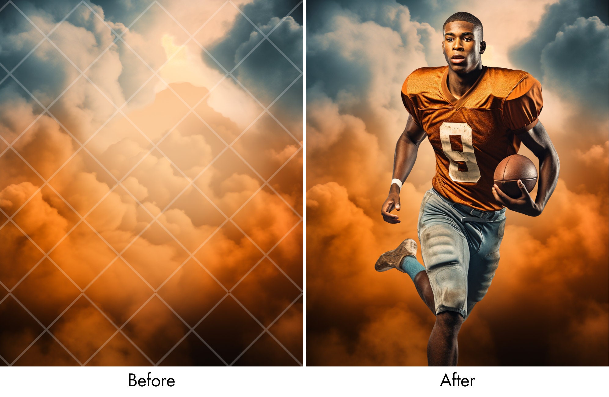 48 Stormy Football Digital Backgrounds & 18 Smoke Overlay | Digital ...