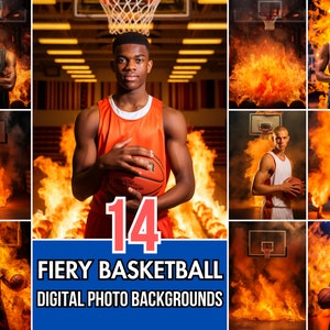 14 Fiery Basketball Backgrounds for Sports Photoshoots | Digital ...