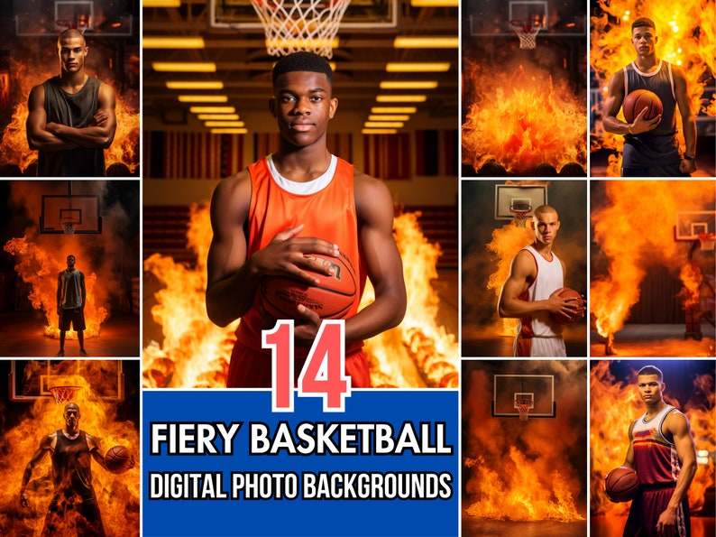 14 Fiery Basketball Backgrounds for Sports Photoshoots | Digital ...