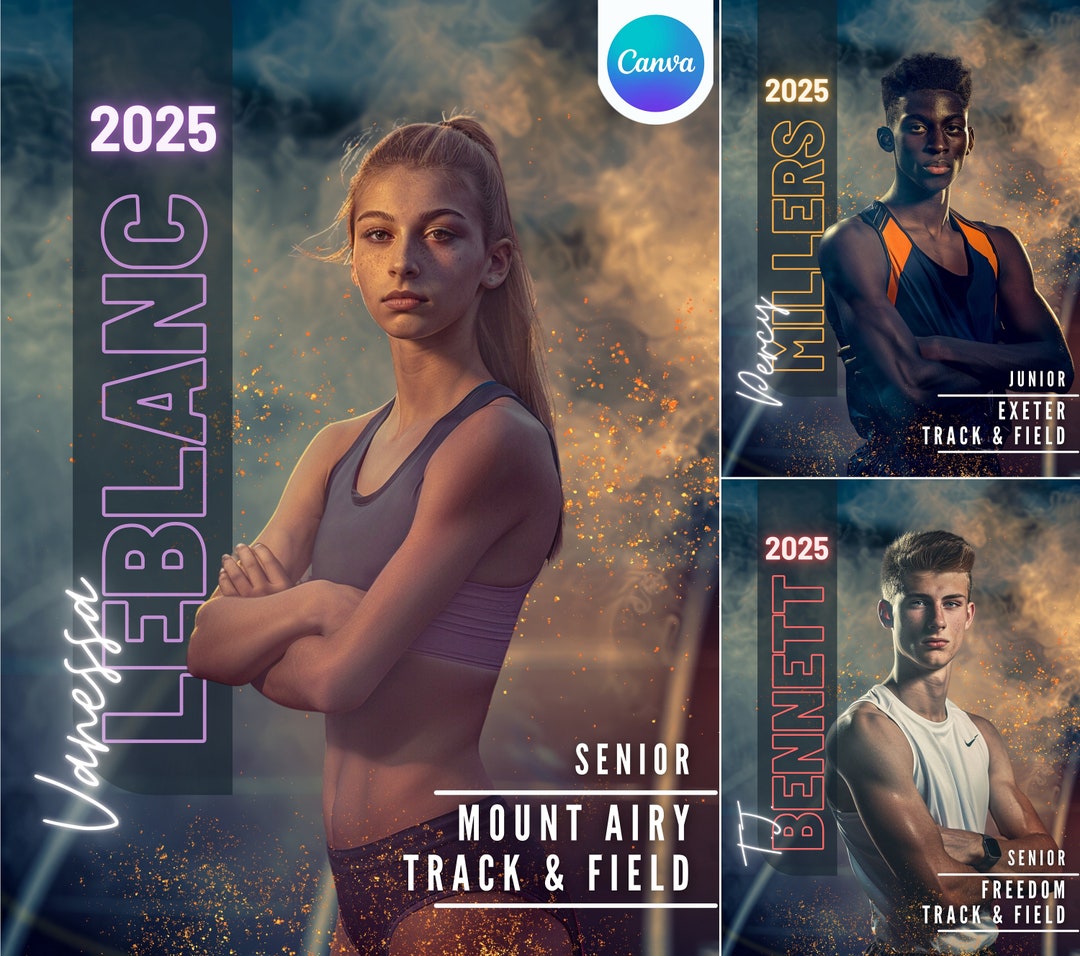 Track and Field Canva Template | Track Background for Senior Sports ...