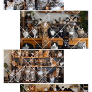 4 Cat Lover Virtual Meeting Zoom Backgrounds | Funny Zoom Backdrop for ...