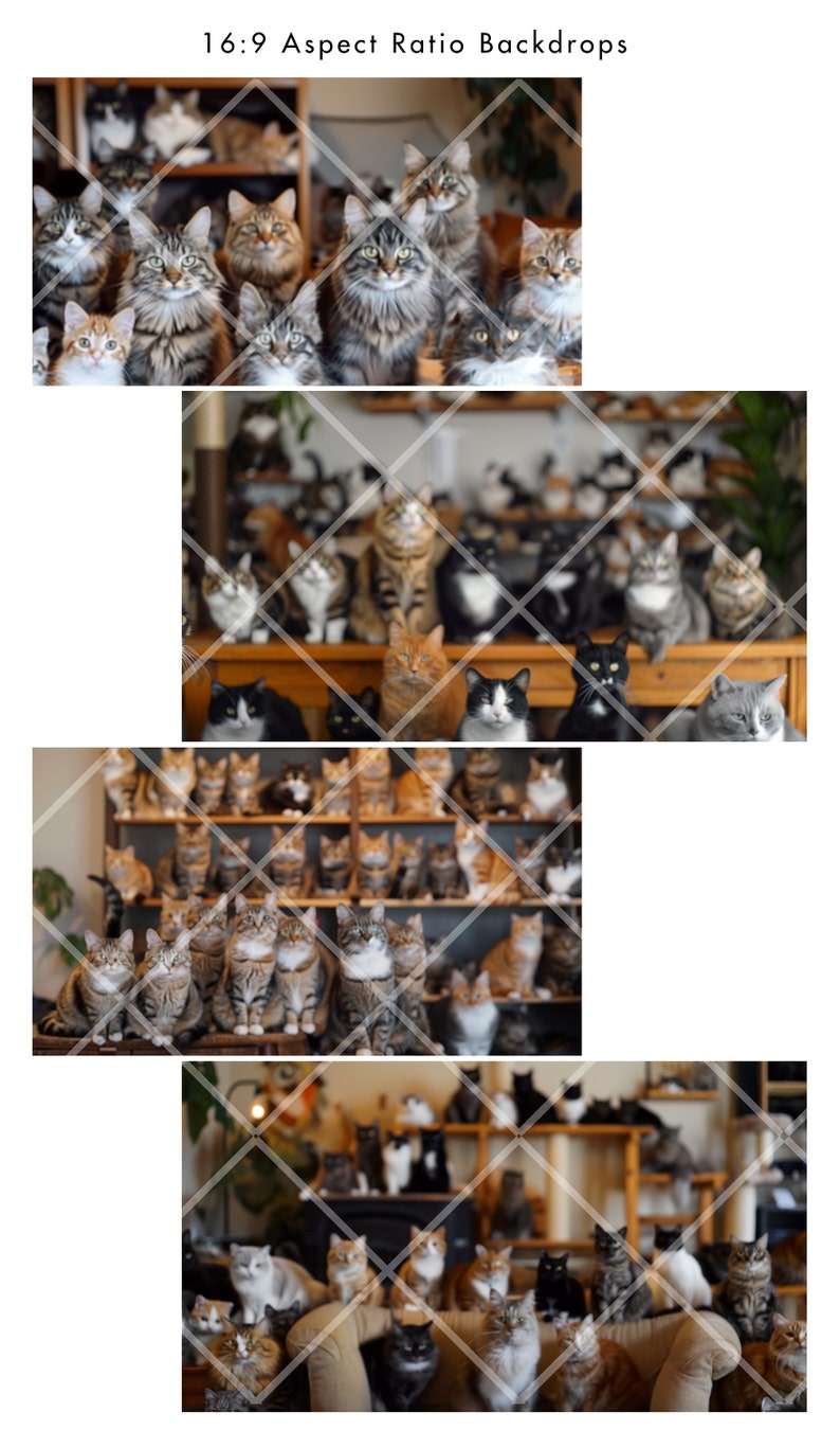 4 Cat Lover Virtual Meeting Zoom Backgrounds Funny Zoom Backdrop for ...
