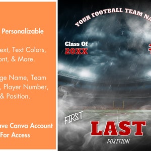 Football Player Canva Template | Editable High School Senior Sports ...