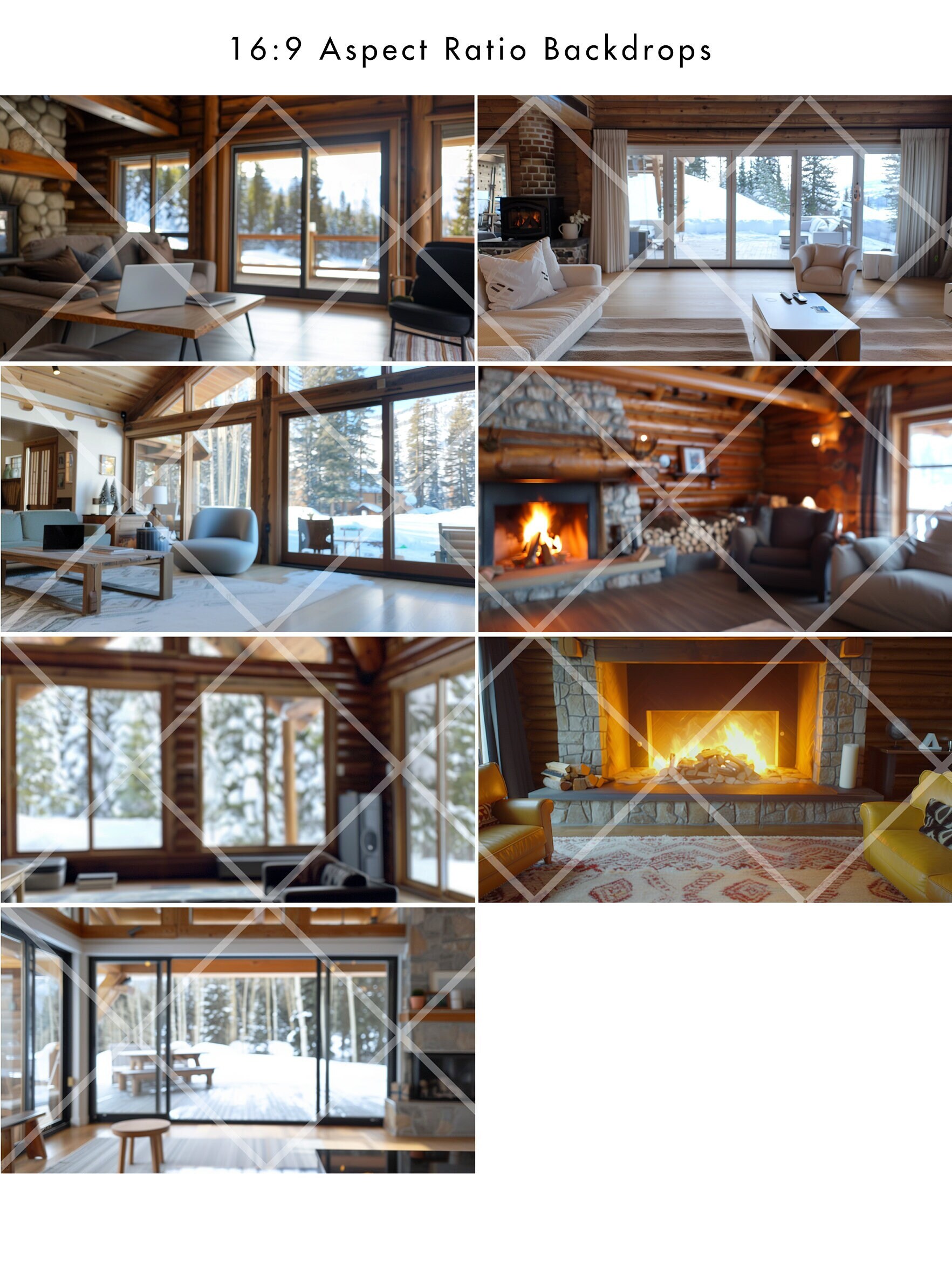 7 Winter Cabin Zoom Virtual Backgrounds | Professional Zoom Office ...