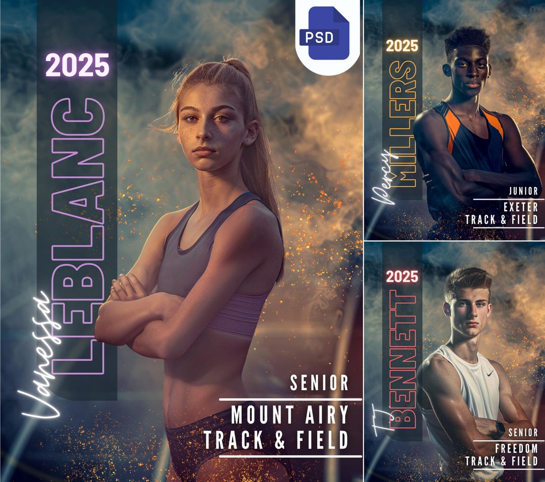 Track & Field Photoshop Template for Custom Posters and Banners ...