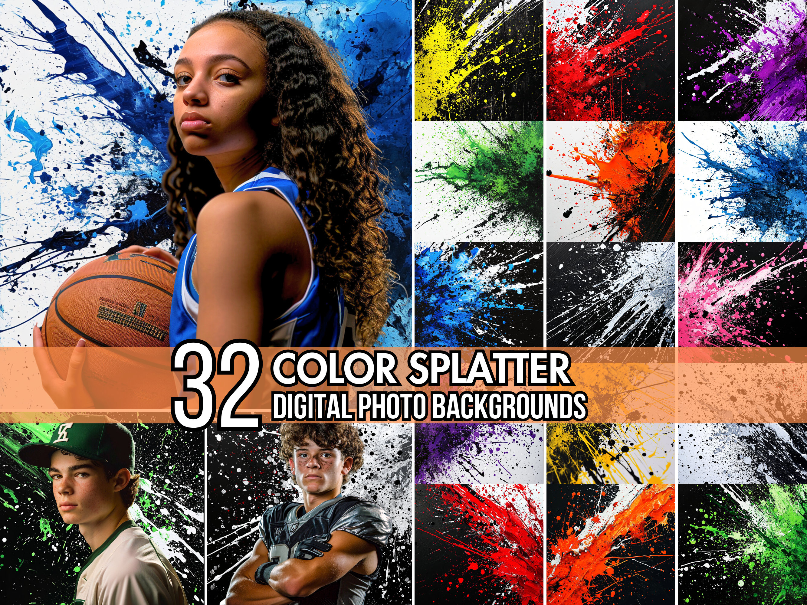 32 Colorful Paint Splatter Background | Digital Photography Explosion ...