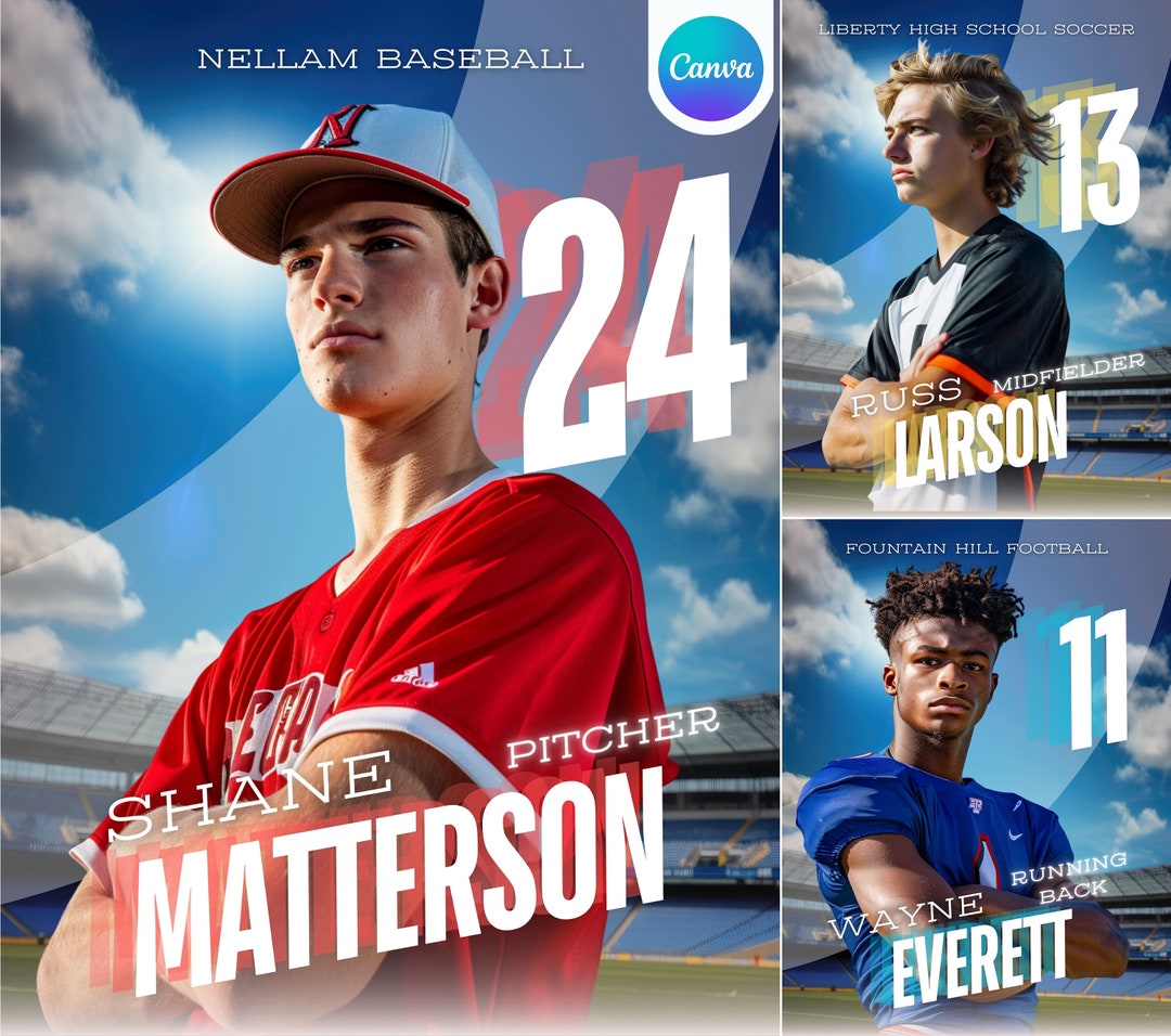 All-sports Canva Template | for Custom Sports Posters, Senior Banners ...