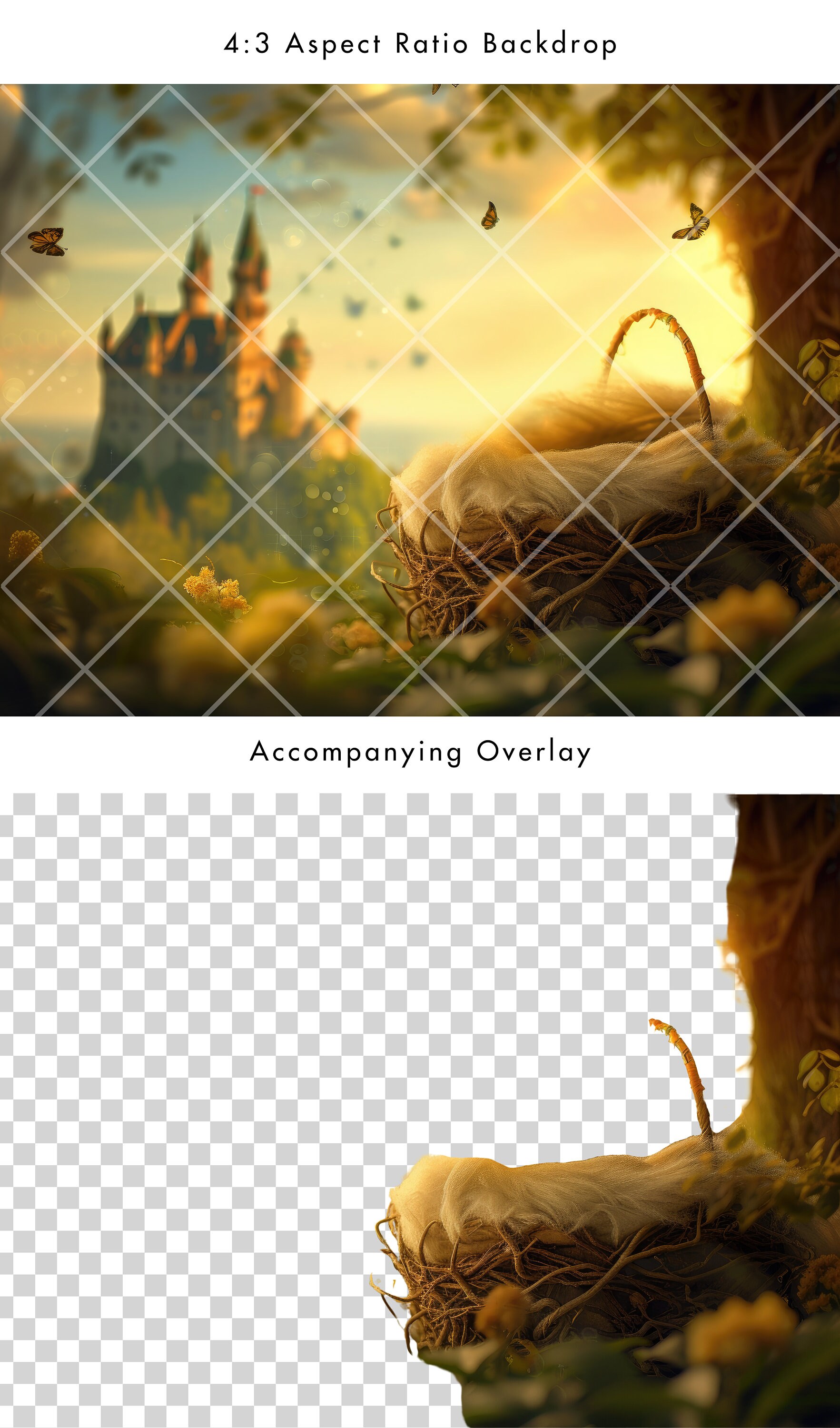 Newborn Fairy Tale Castle Digital Backdrop for Newborn Photoshoot ...