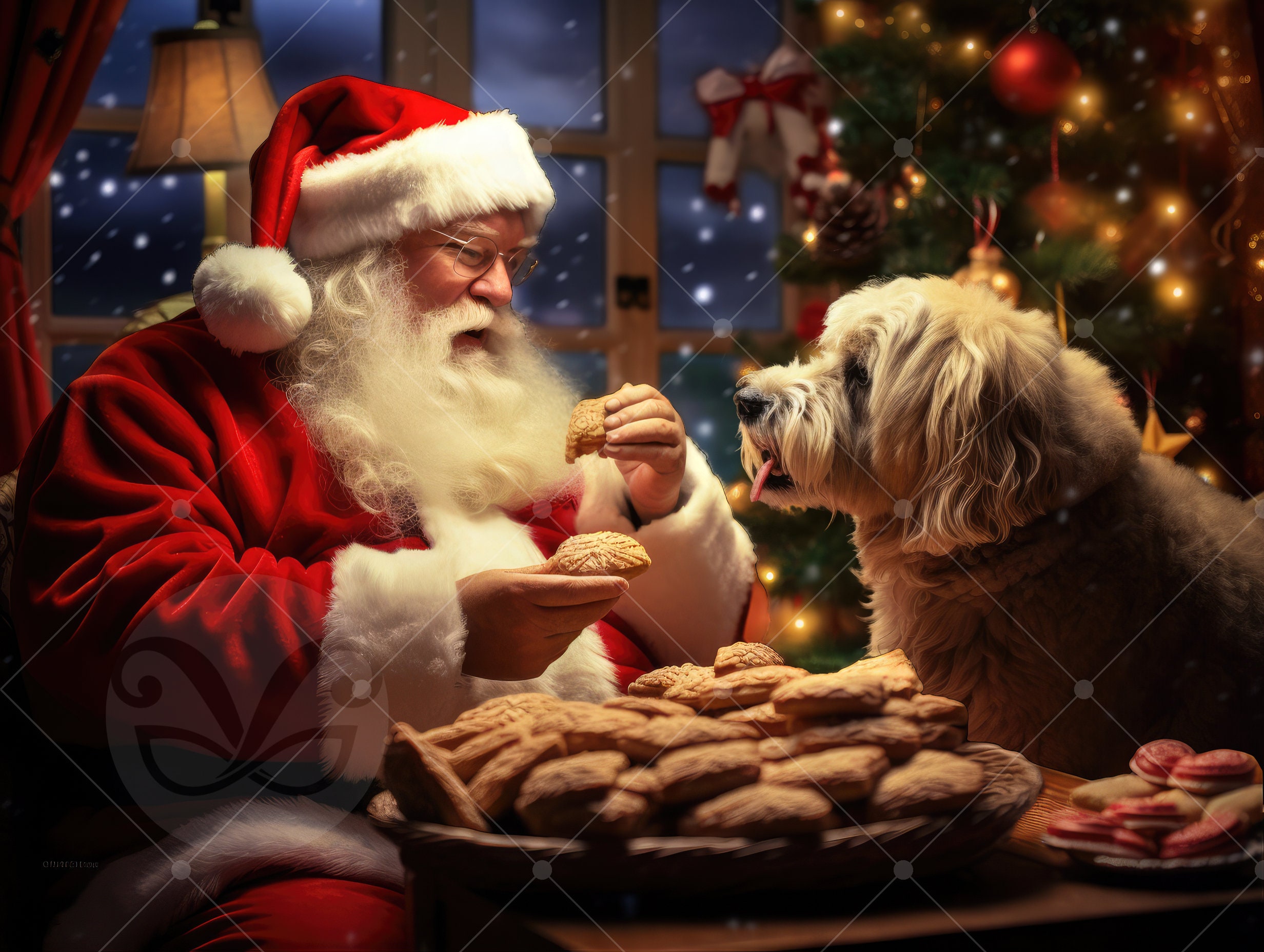 Santa & Pet Photo Backdrop for Christmas Portraits | Family Dog ...