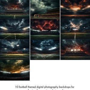 10 Football Digital Photo Backgrounds: Stadium Theme Backdrops for ...