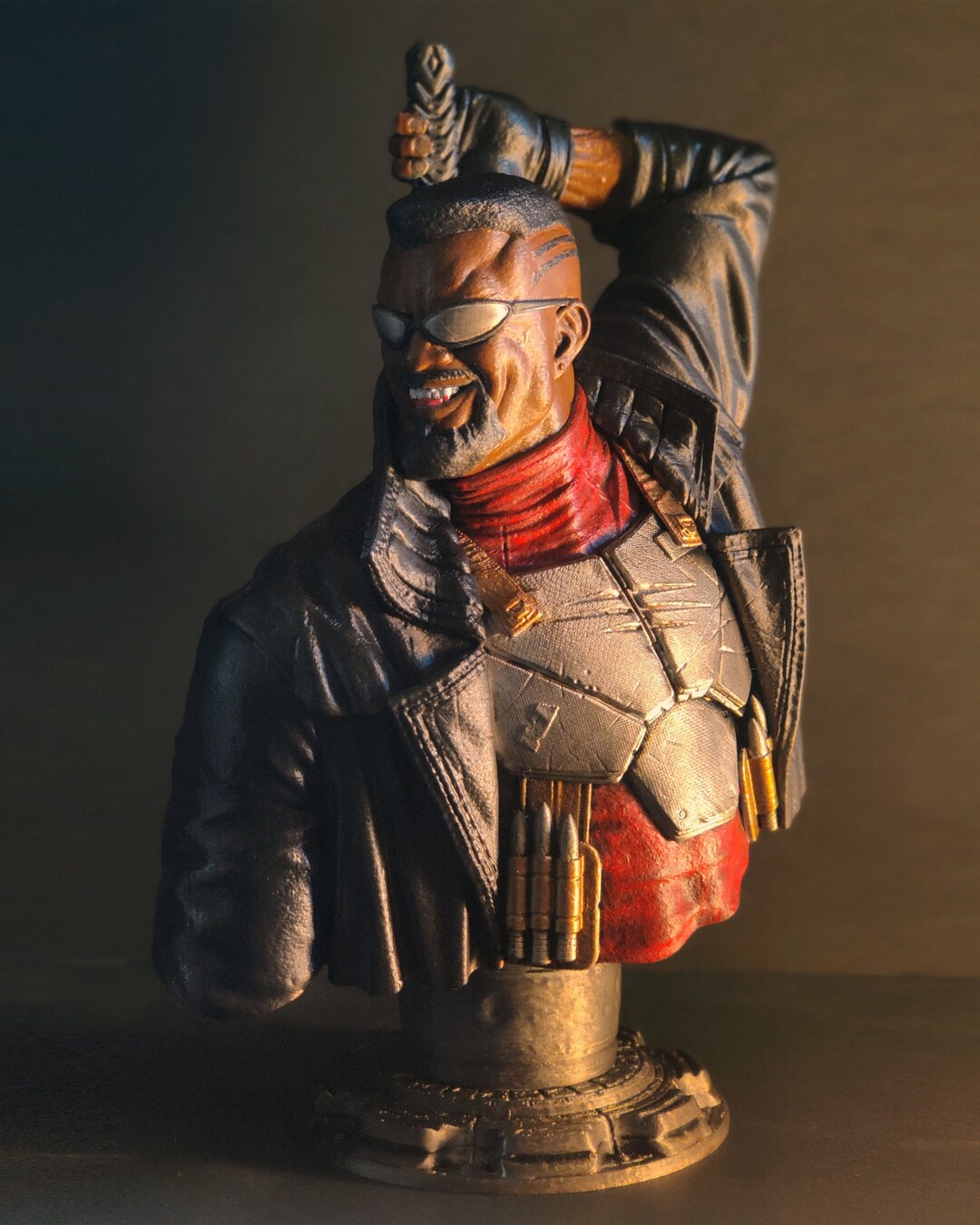 Blade Statue - Hand Painted Fan Art Comics Bust - Blade Marvel Vampire ...