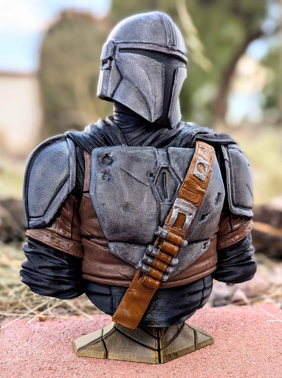 Mandalorian Bust, Fan Art Mando Statue, Inspired by Star Wars, Mando ...