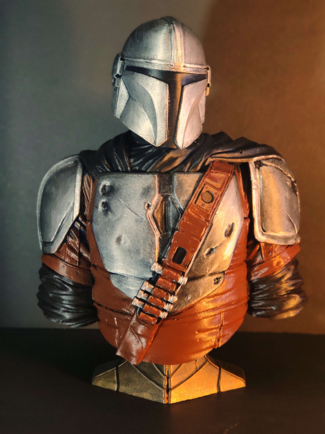 Mandalorian Bust, Fan Art Mandalorian Statue, Inspired by Star Wars ...