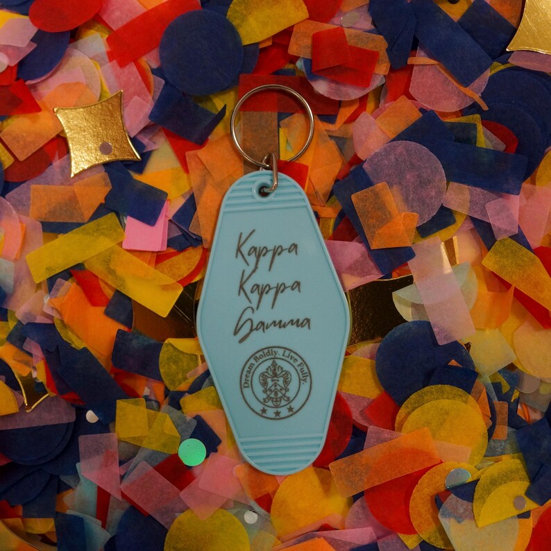 Blue Sorority Cursive Logo Hotel Style Keychain - Etsy