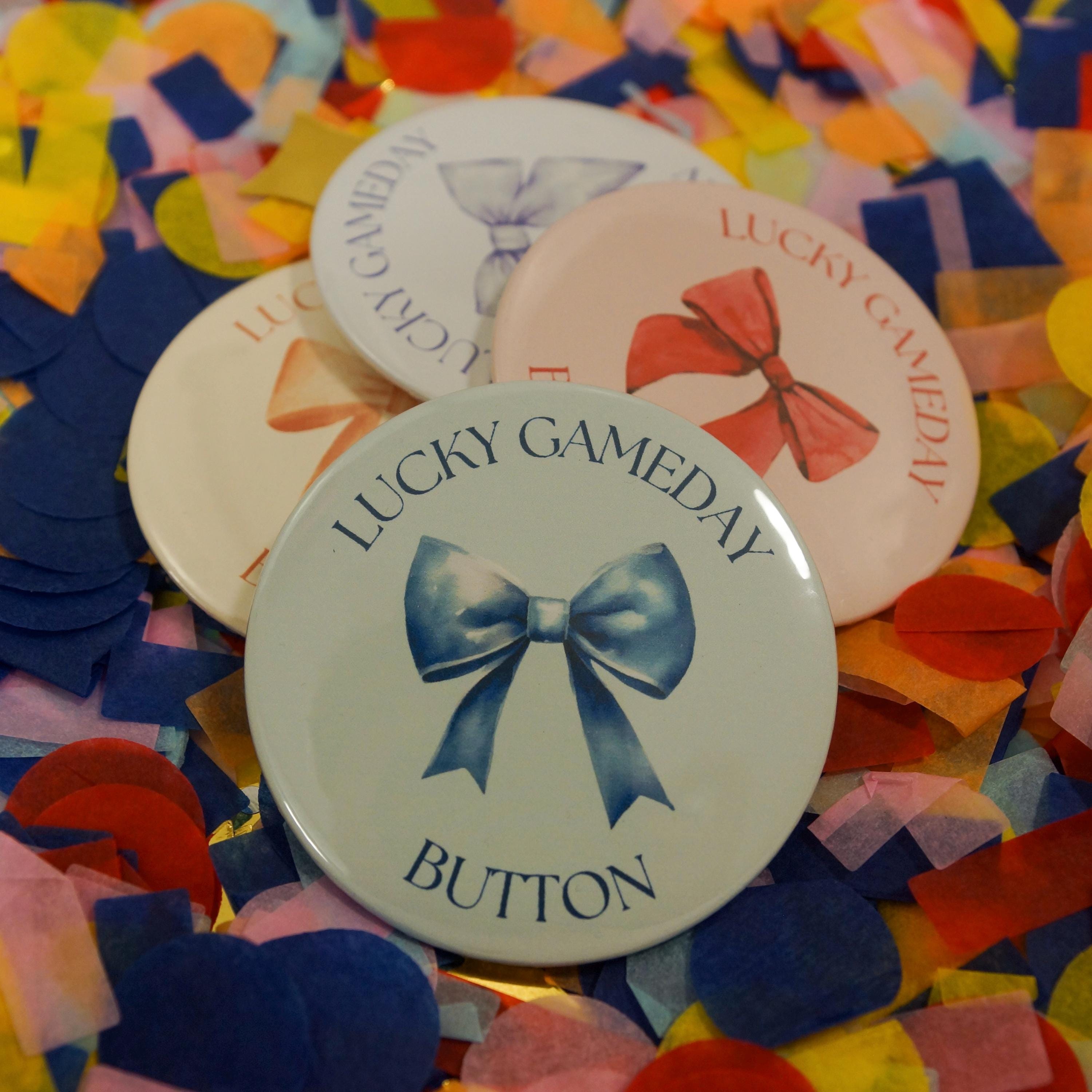 Pastel Bow Lucky Gameday Button || College Gameday Button - Etsy