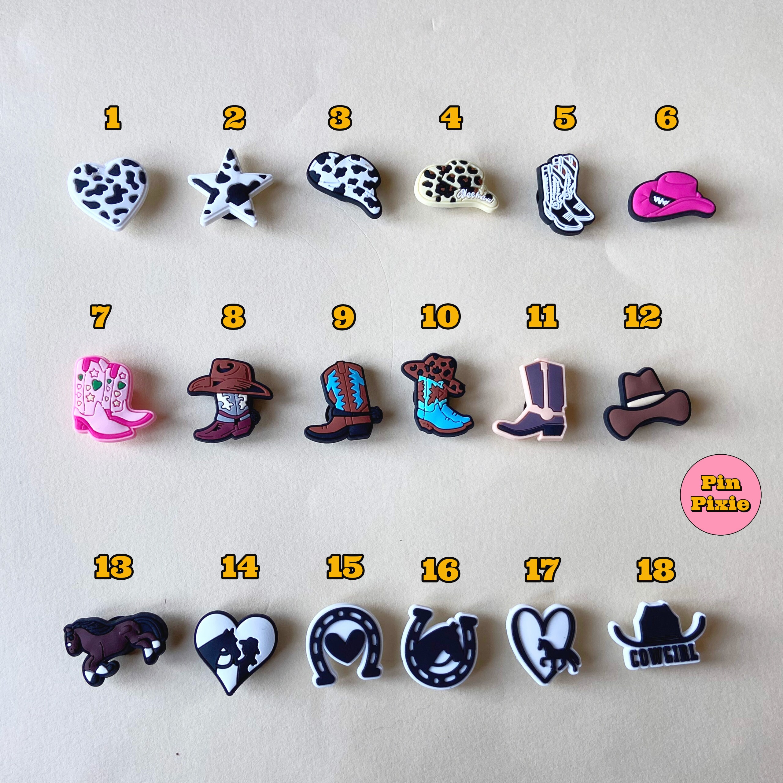 Cowgirl Cowboy Croc Charms Decorative Shoe Charms for Crocs Jibbitz ...
