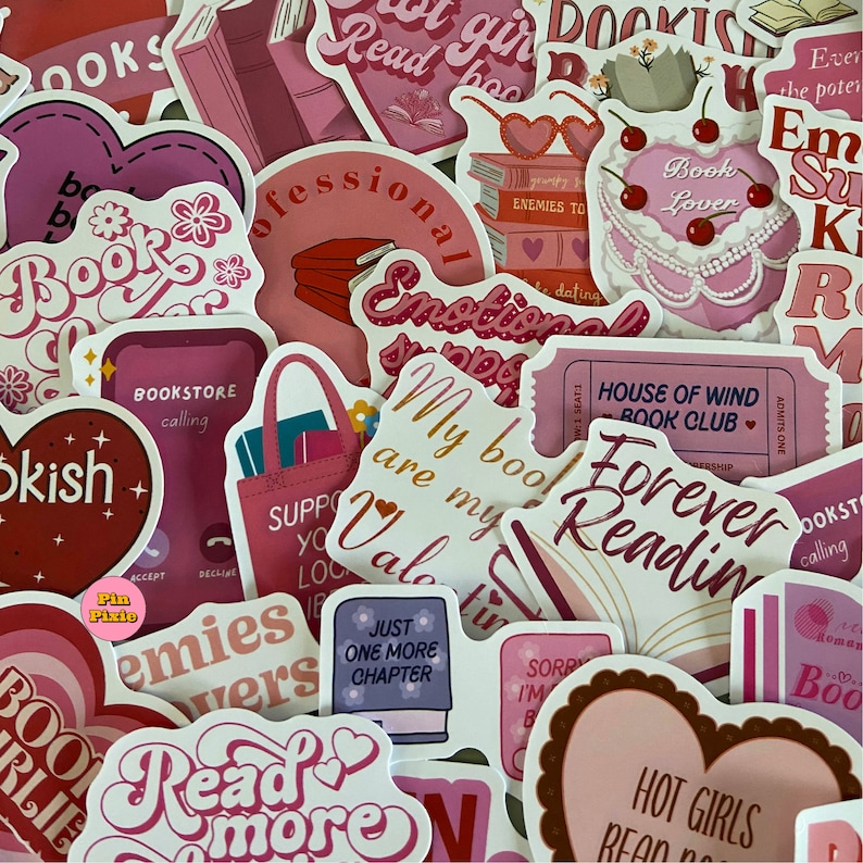 Kindle Book Stickers, Bookish Sticker Pack, Reader Themed Waterproof ...