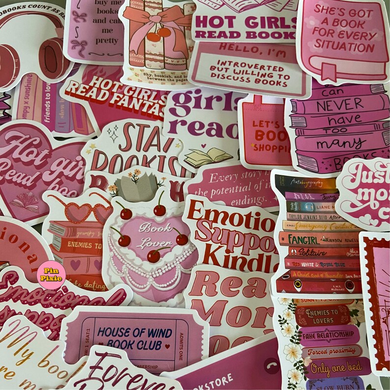 Kindle Book Stickers, Bookish Sticker Pack, Reader Themed Waterproof ...