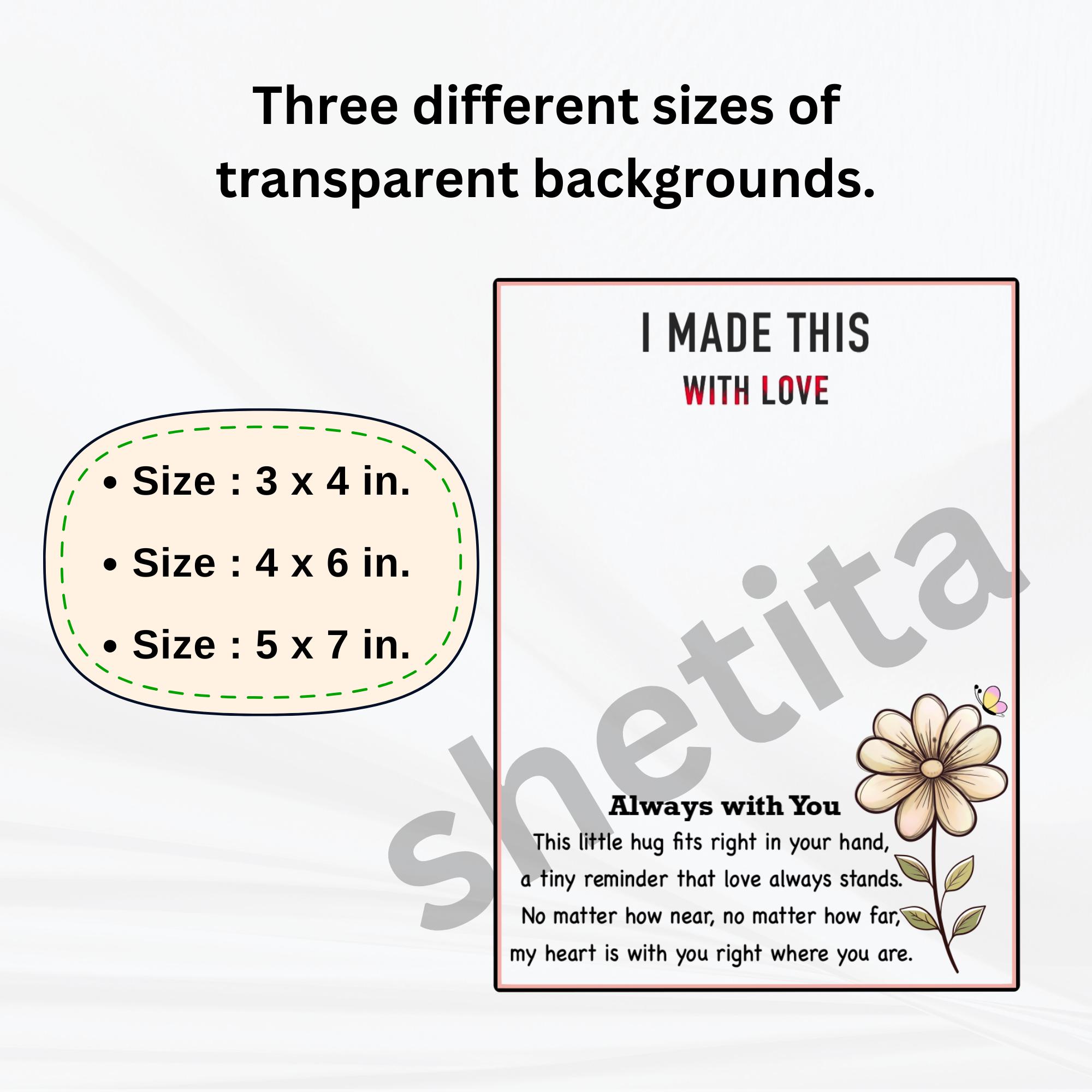 3 Sizes - Printable Pocket Hug Card Digital Download Send a Hug Anytime ...