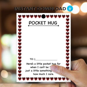 PRINTABLE Pocket Hug Holder - Digital PDF - Market Display Cards for ...