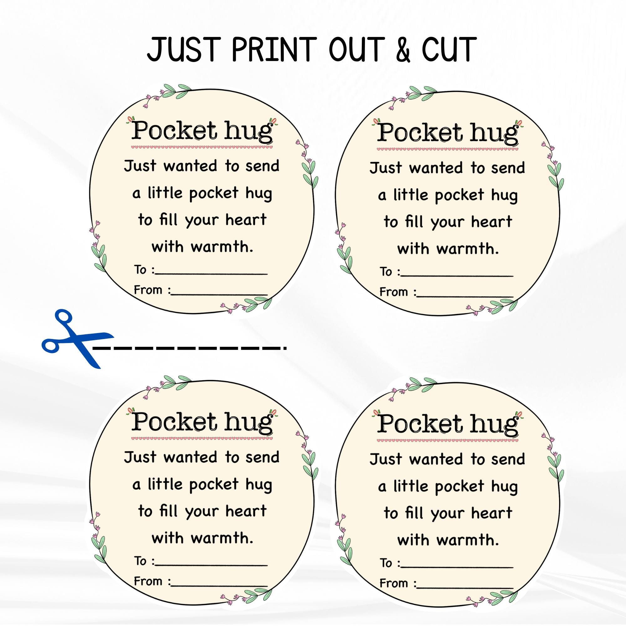 Pocket Hug Cards Tags Stickers, Stickers Hand Drawn Frames Editable ...