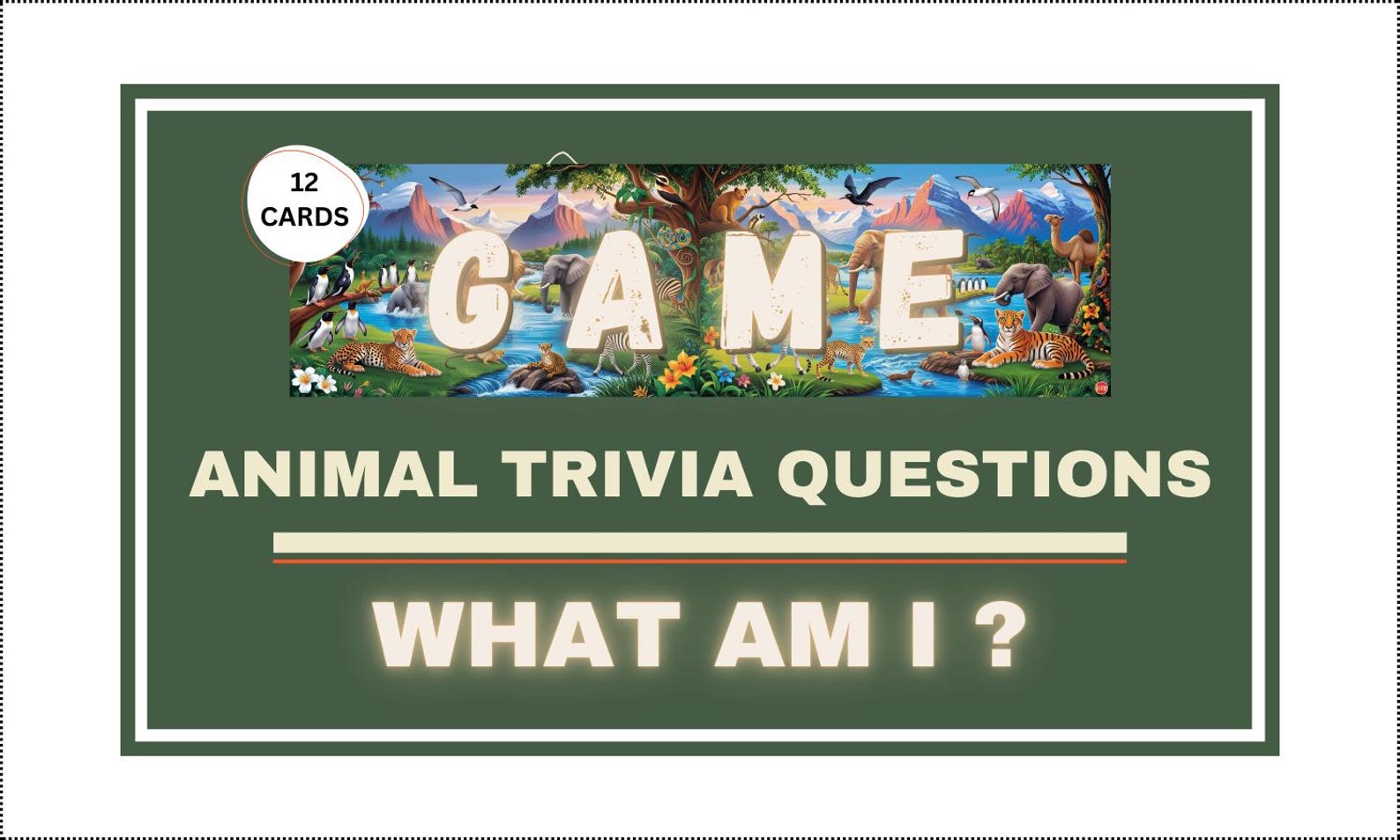 Animal Trivia Game Animal Games Printable Animal Party Games for Adults ...