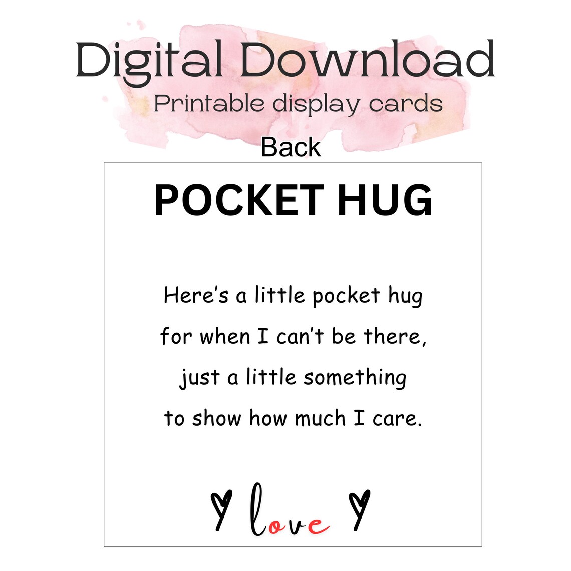 Printable Pocket Hug Holder Two Sizes on Four Pages Digital PDF-PNG ...
