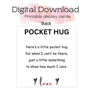 Printable Pocket Hug Holder Two Sizes on Four Pages Digital PDF-PNG Display Cards for Handmade ...