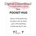 Printable Pocket Hug Holder Two Sizes on Four Pages Digital PDF-PNG ...