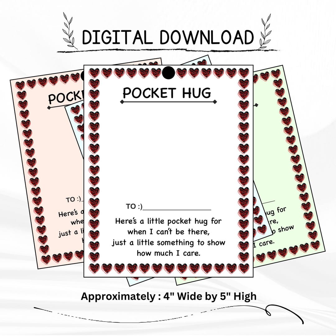 PRINTABLE Pocket Hug Holder - Digital PDF - Market Display Cards for ...