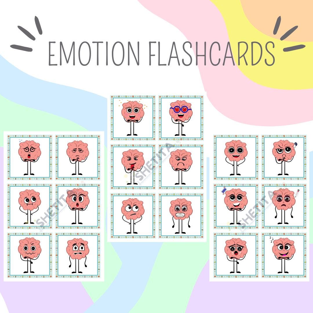 Feelings Flashcards: Emotion Expression Cards for Kids (digital ...