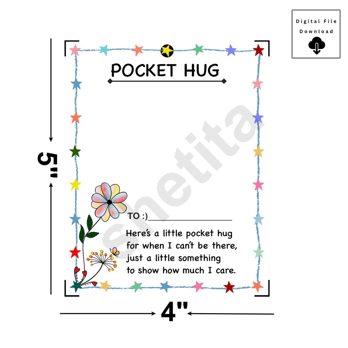 Pocket Hug Cards, Pocket Hug Tags Printable Pocket Hug Token Cards ...