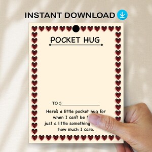 PRINTABLE Pocket Hug Holder - Digital PDF - Market Display Cards for ...