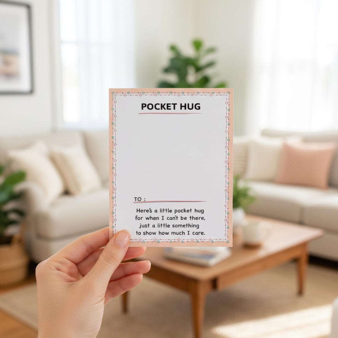 Vintage Heart Pocket Hug: Printable Encouragement Card (PDF & PNG Files ...
