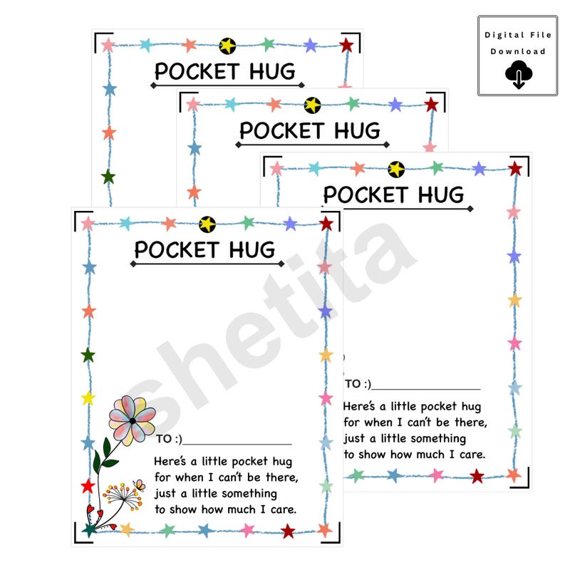 Pocket Hug Card Template - Etsy